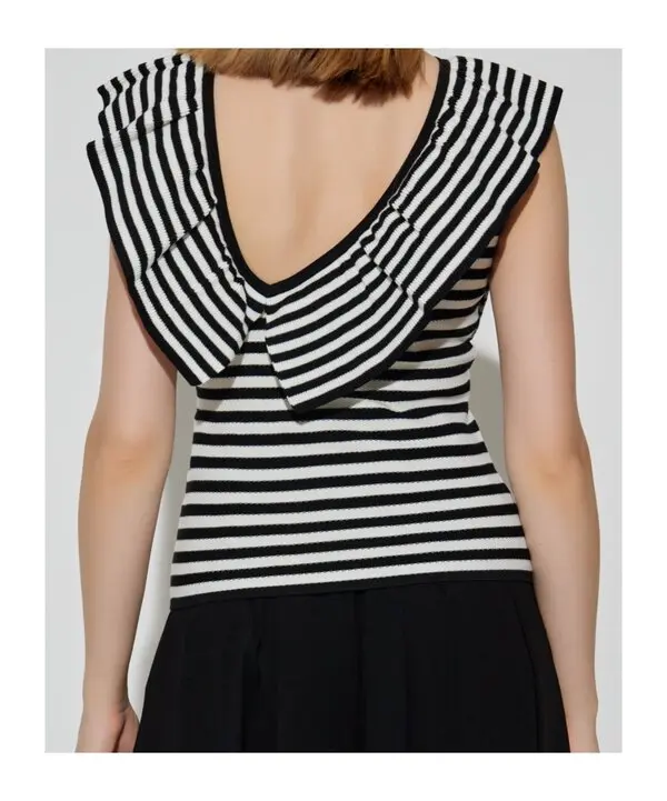 Max Mara Vieste Striped Ruffled Top