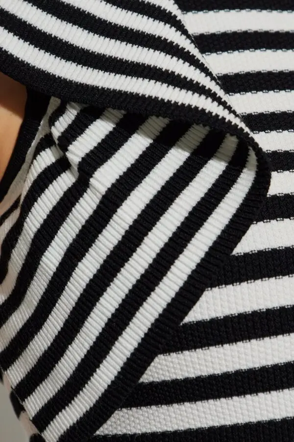 Max Mara Vieste Striped Ruffled Top