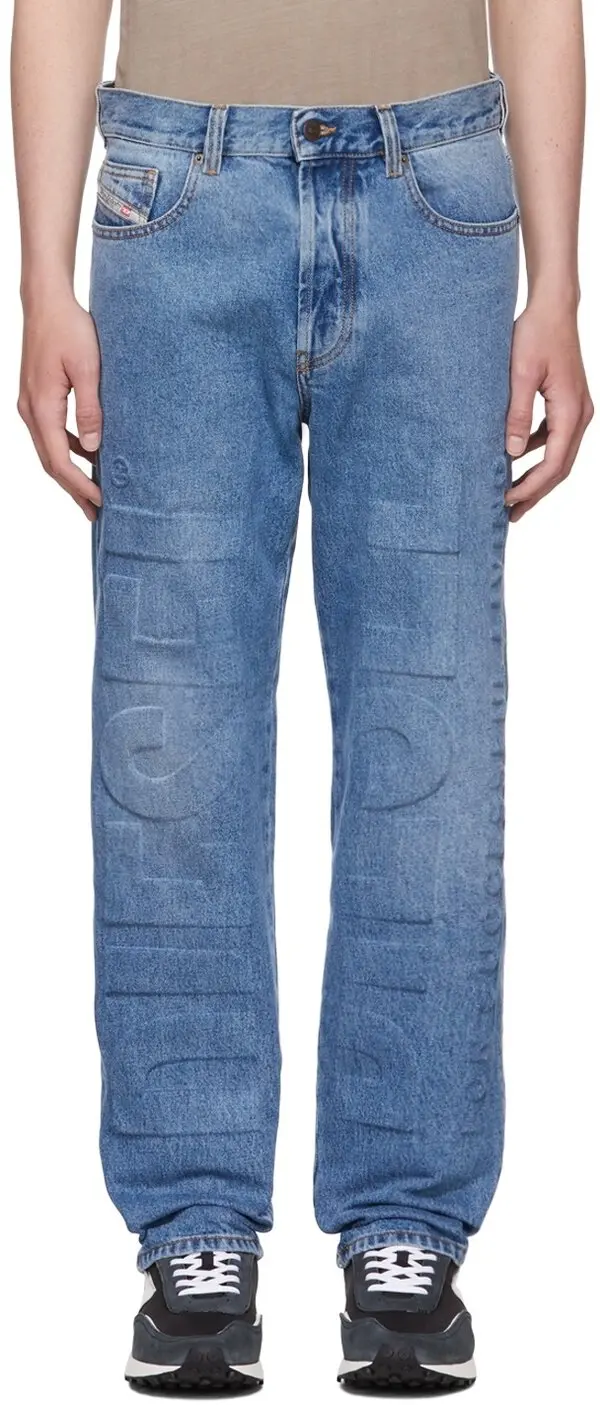 DIESEL® D-mand Mid-rise Straight-leg Jeans - Blue