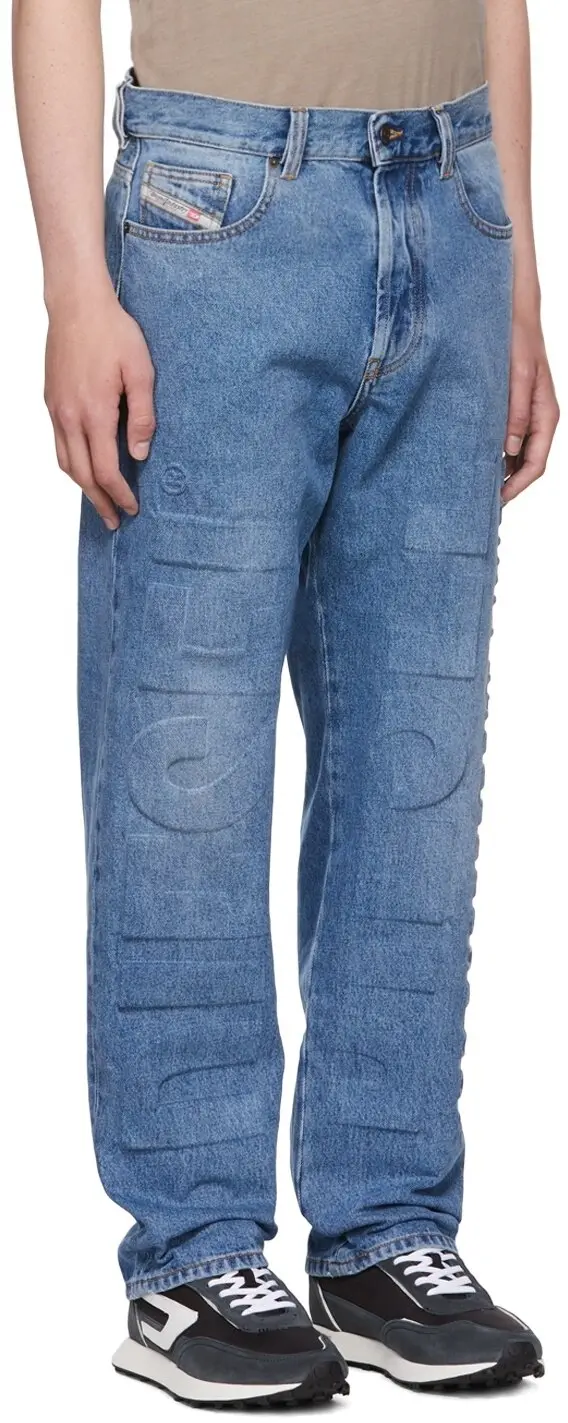 DIESEL® D-mand Mid-rise Straight-leg Jeans - Blue