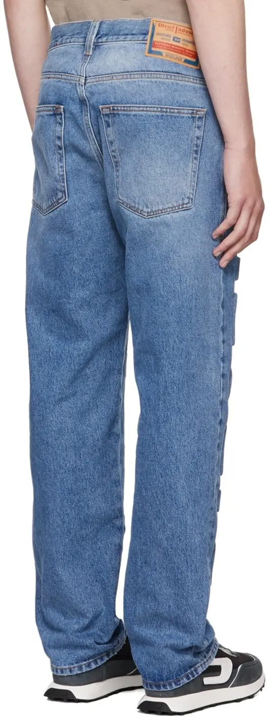 DIESEL® D-mand Mid-rise Straight-leg Jeans - Blue