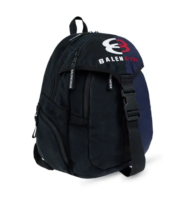 Balenciaga Logo Embroidered Buckled Backpack
