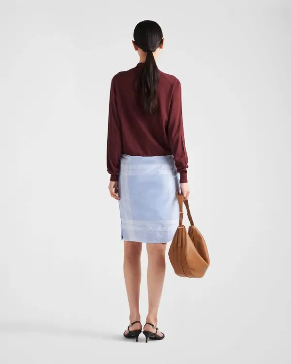 Prada Checked Mini Skirt - Light Blue