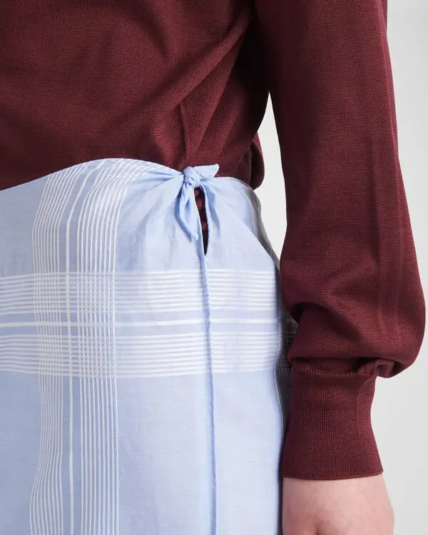 Prada Checked Mini Skirt - Light Blue