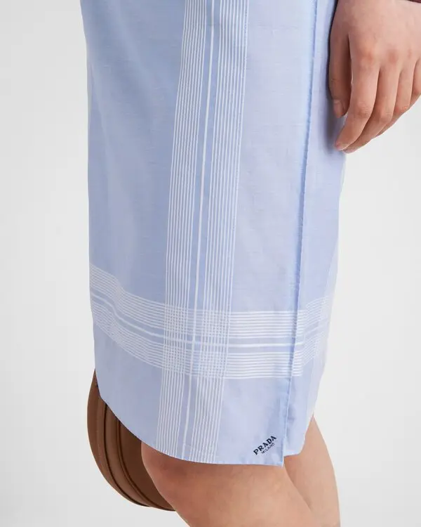Prada Checked Mini Skirt - Light Blue