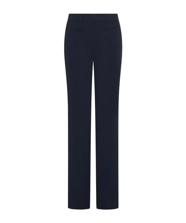 Marella Slightly Flared Cady Trousers - Navy Blue