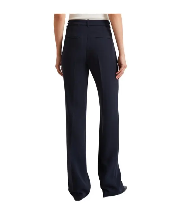 Marella Slightly Flared Cady Trousers - Navy Blue