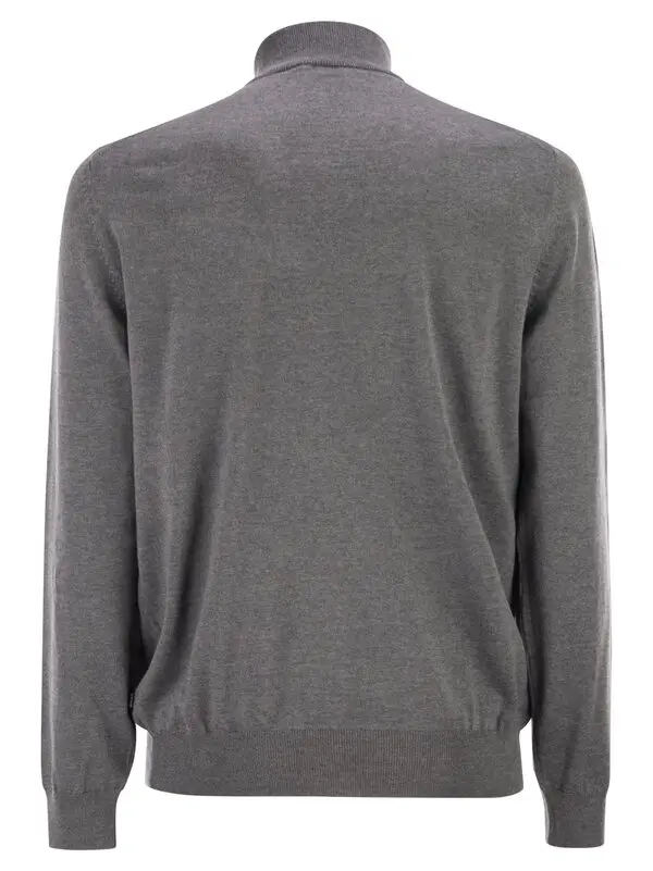 Hugo Boss Half Zip Knit Sweater - Gray