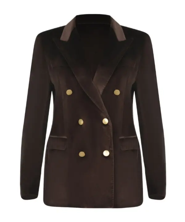 Tagliatore Double-breasted Velvet Effect Blazer - Black