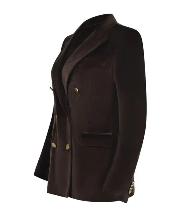 Tagliatore Double-breasted Velvet Effect Blazer - Black