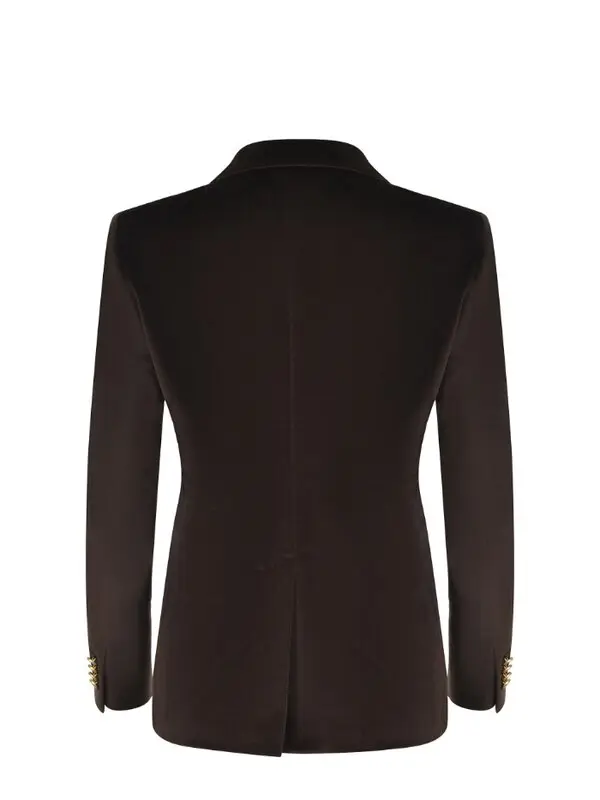Tagliatore Double-breasted Velvet Effect Blazer - Black