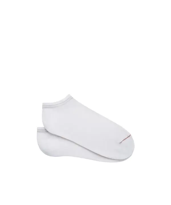 Zegna Cotton Blend Ankle Socks - White