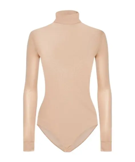 MAISON MARGIELA High Neck Sleeved Bodysuit - Nude