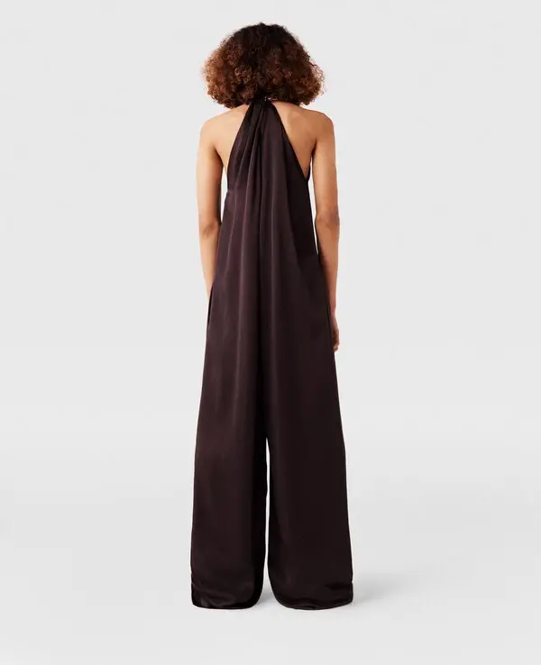 Stella McCartney Chain Halterneck Satin Jumpsuit