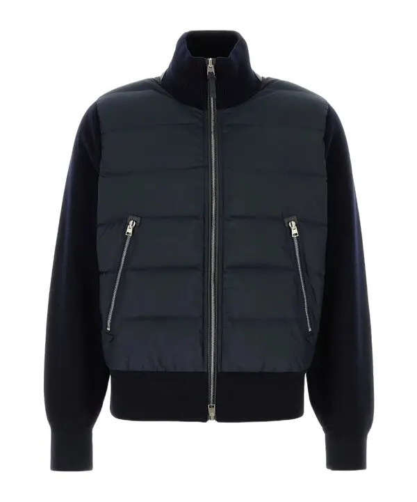 TOM FORD High-neck Zipped Wool Jacket With Quilted Front