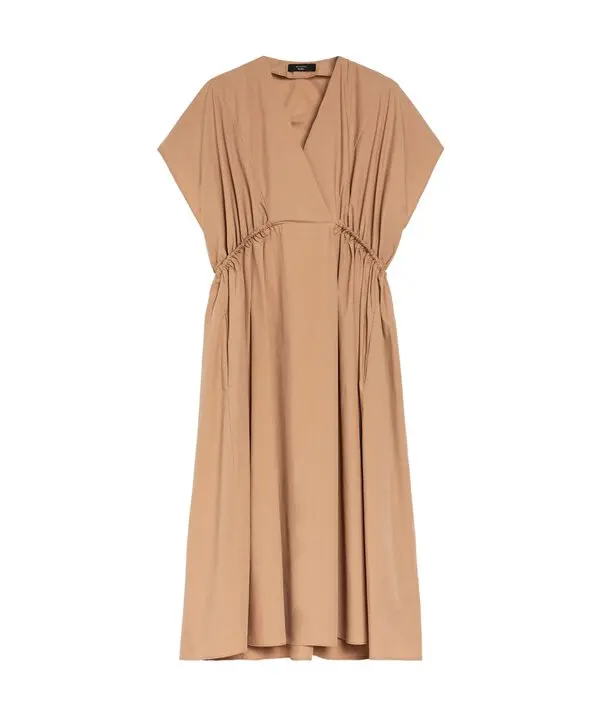 Max Mara V-neck Midi Dress With Drawstring Waist