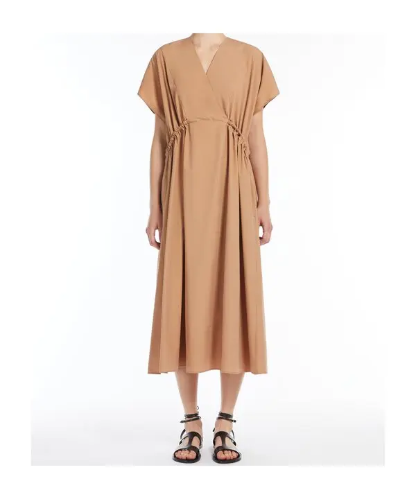 Max Mara V-neck Midi Dress With Drawstring Waist