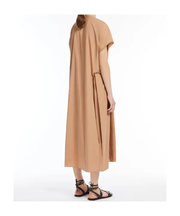 Max Mara V-neck Midi Dress With Drawstring Waist