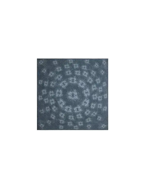 Celine Triomphe Explosion Silk Twill Scarf - Blue