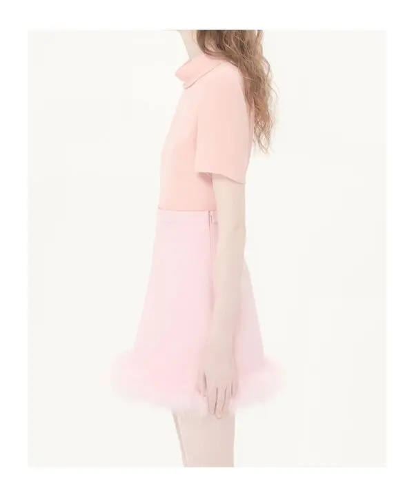 Valentino Garavani Georgette Mock Neck Short-sleeved Top - Pink