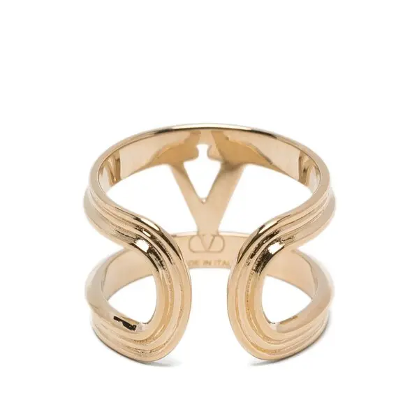 Valentino Garavani Vlogo Cut-out Ring - Yellow