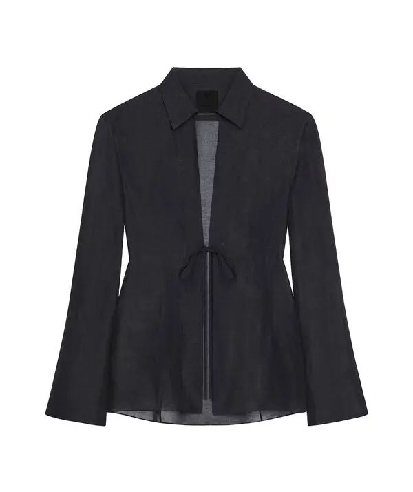 Givenchy And Linen Shirt With Lace Detail - Black