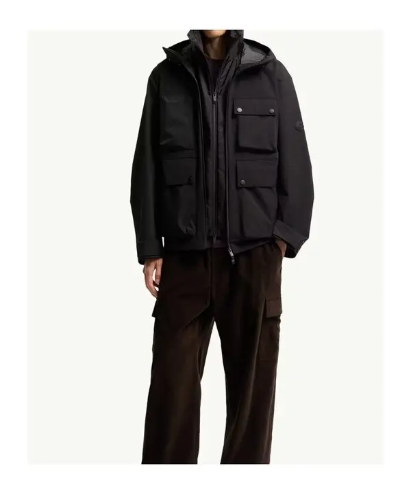 Moncler Arcturus Hooded Windbreaker Jacket - Black