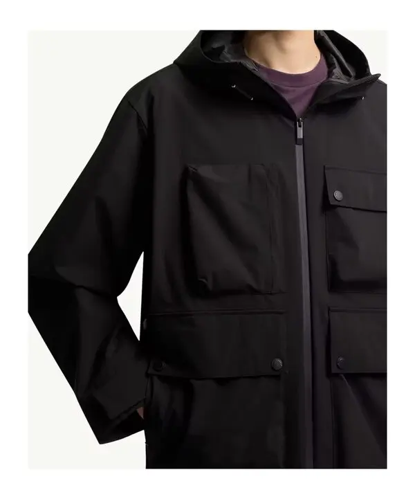 Moncler Arcturus Hooded Windbreaker Jacket - Black