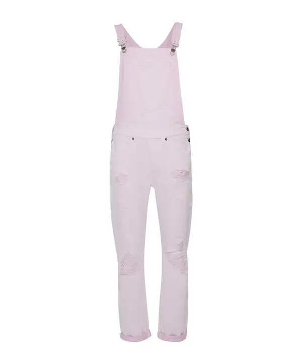 DONDUP Straight-leg Distressed Overalls - White