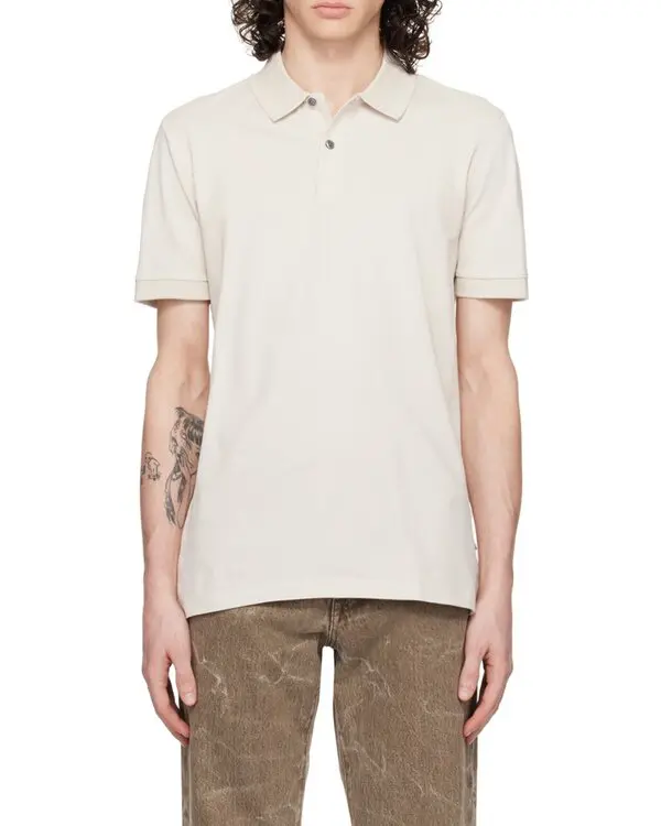 Hugo Boss Logo Embroidered Regular-fit Polo Shirt - White