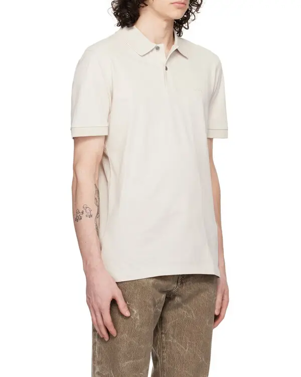 Hugo Boss Logo Embroidered Regular-fit Polo Shirt - White