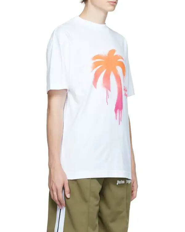 Palm Angels Palm Tree-print Cotton T-shirt - White