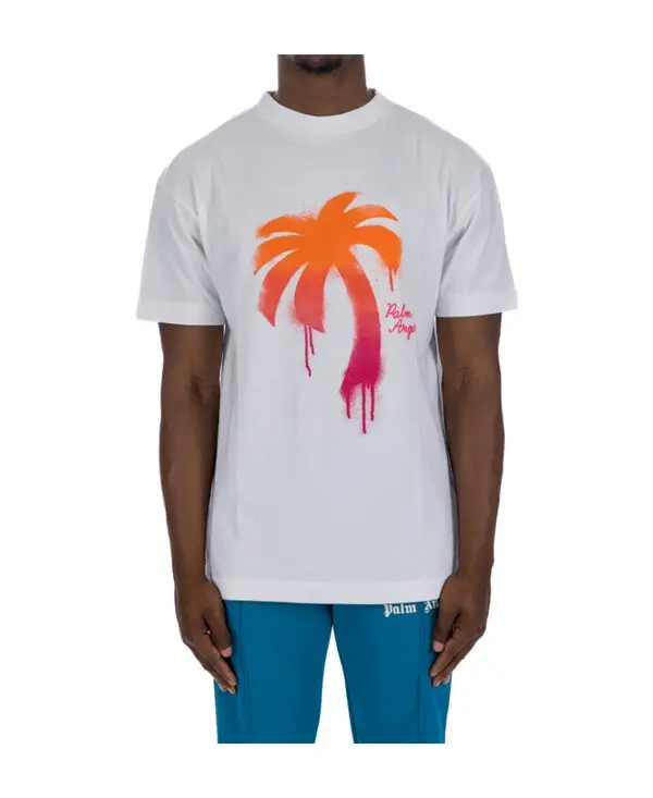 Palm Angels Palm Tree-print Cotton T-shirt - White
