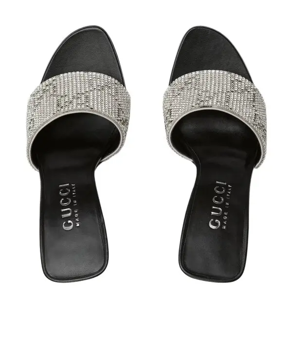 Gucci Gg Embellished Stiletto Sandals