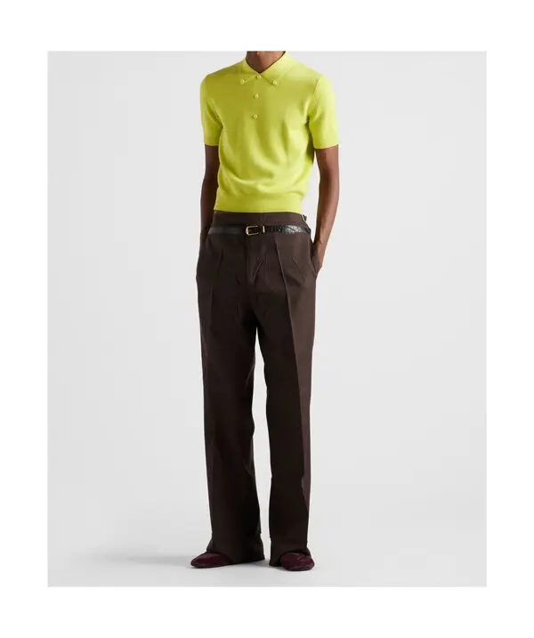 Prada Belted Wide-leg Trousers