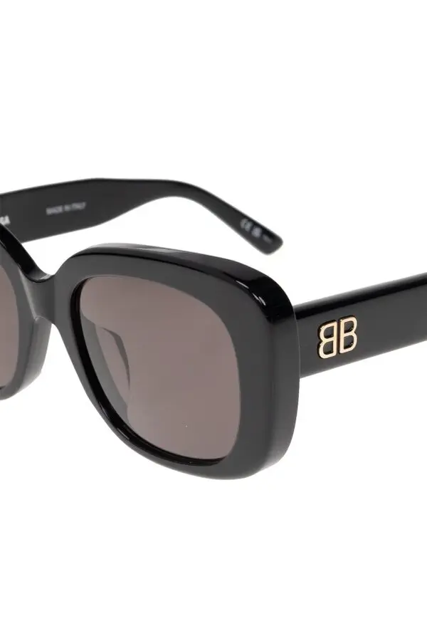 Balenciaga Square Frame Logo Sunglasses - Gray