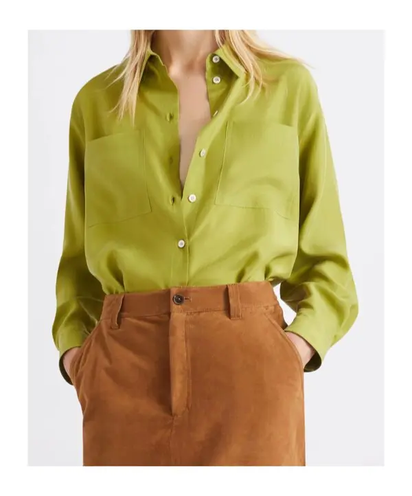 Marella Silk Habotai Shirt - Green