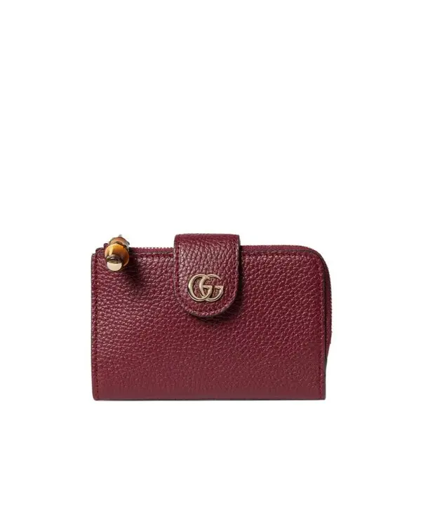 Gucci Logo Plaque Zipped Wallet - Red