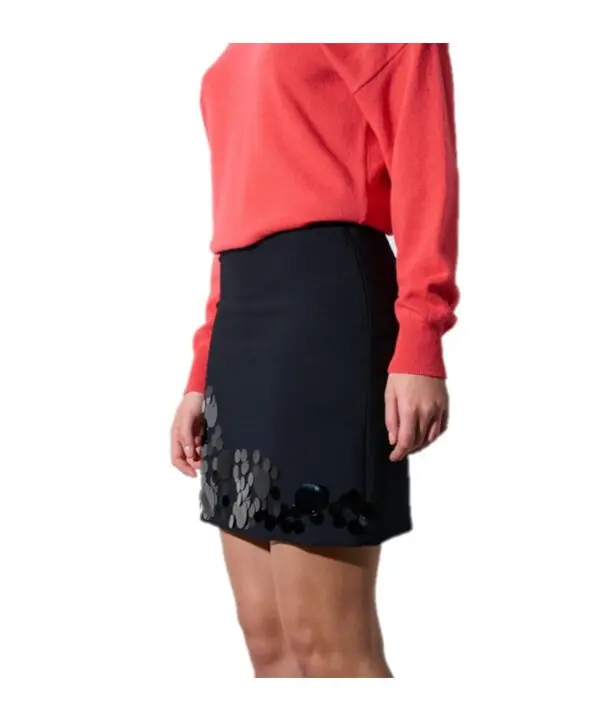 KAOS Sequined Printed Fitted Skirt