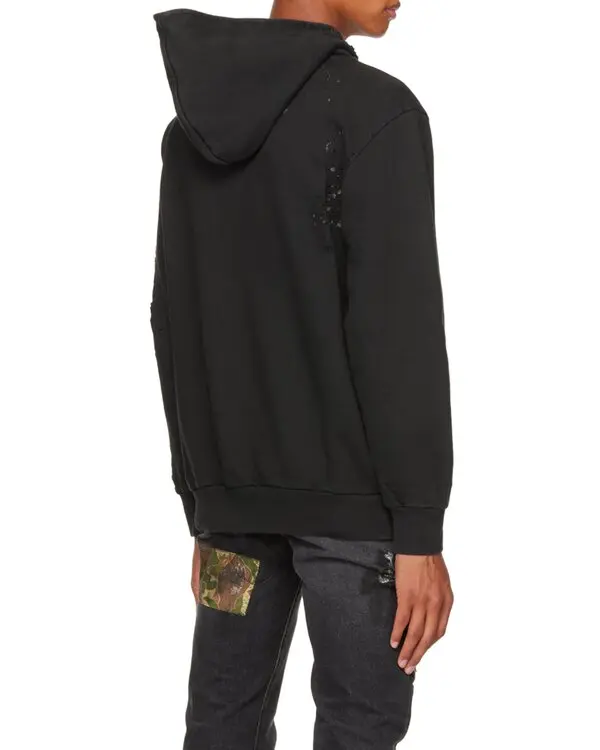 Palm Angels Logo Distressed Hoodie - Black
