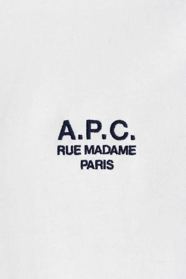 A.p.c. Logo Embroidered Crewneck T-shirt - White
