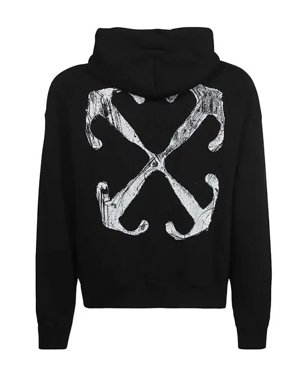 Off-White Scratch Arrow Printed Drawstring Hoodie