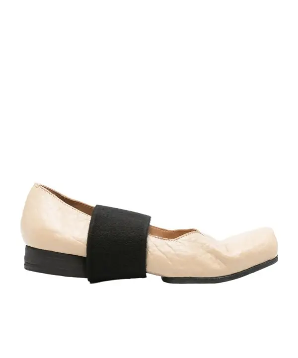 UMA WANG Square-toed Ballet Flats - Offwhite