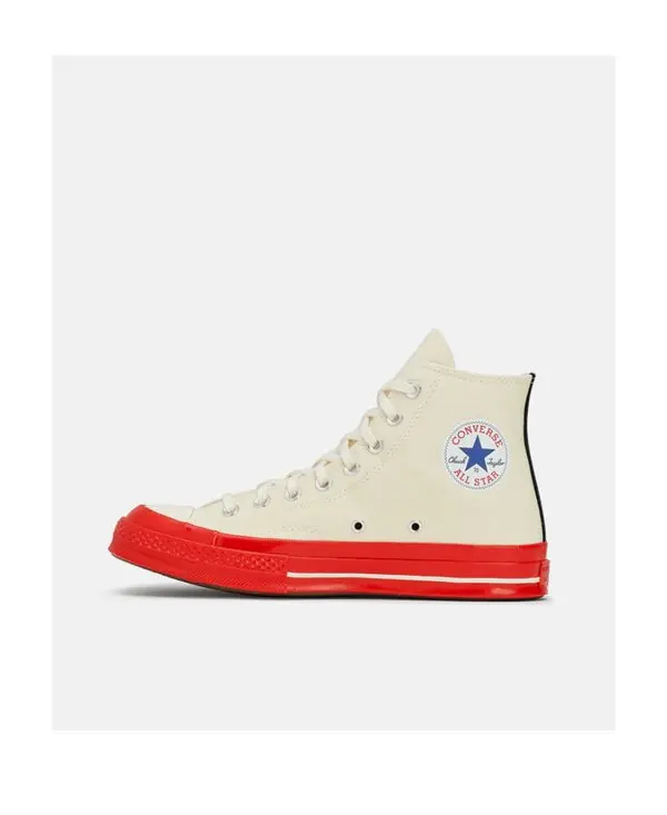 Play Comme Des Garcon High Lace-up Casual Sneakers - Nude