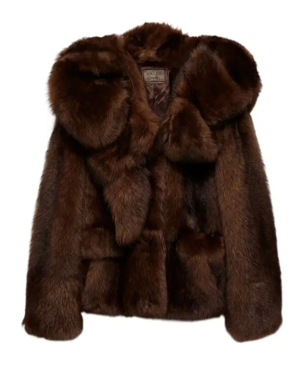Prada Fur Coat - Mahogany Brown
