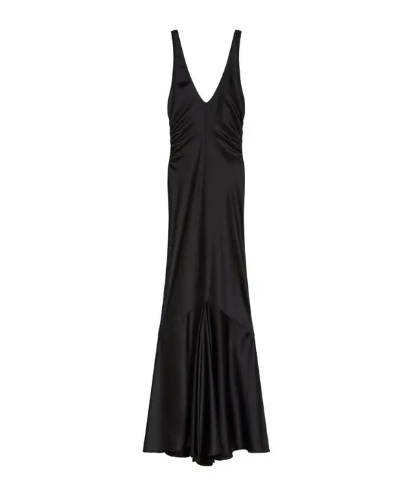 Sportmax Katia V-neck Sleeveless Ruched Maxi Dress