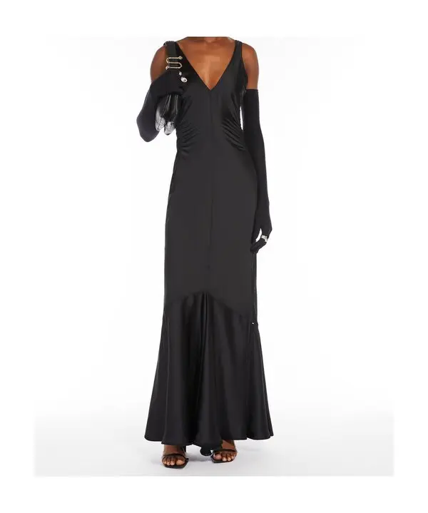 Sportmax Katia V-neck Sleeveless Ruched Maxi Dress