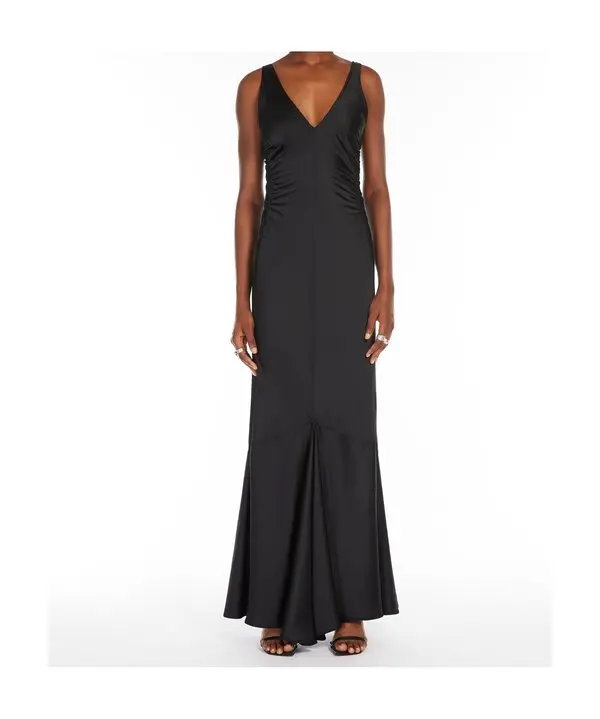 Sportmax Katia V-neck Sleeveless Ruched Maxi Dress