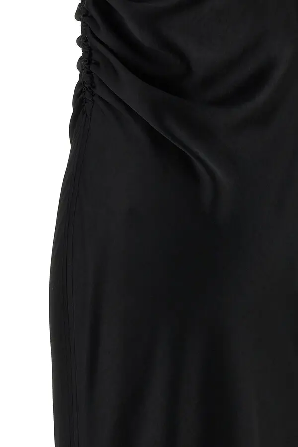 Sportmax Katia V-neck Sleeveless Ruched Maxi Dress - Black