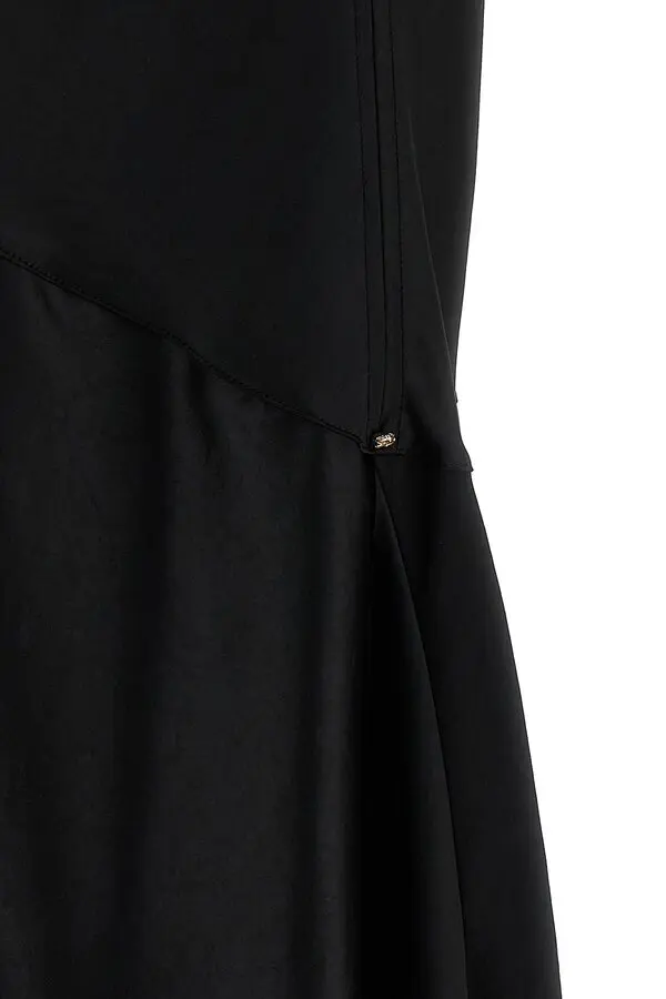 Sportmax Katia V-neck Sleeveless Ruched Maxi Dress - Black